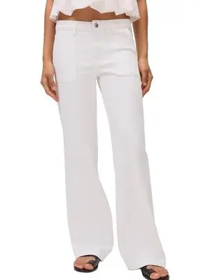 Mango Star Embroidered Straight Leg Jeans - White