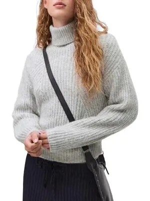 Mango Relaxed-fit Turtleneck Sweater - Light Heather Grey