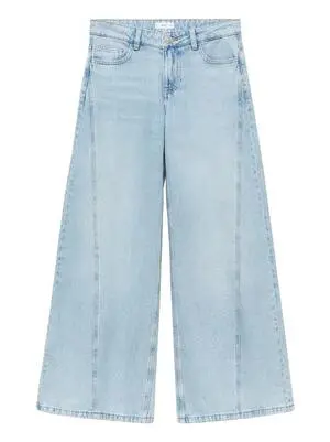 Mango Seamed Wide-leg Jeans - Light Blue