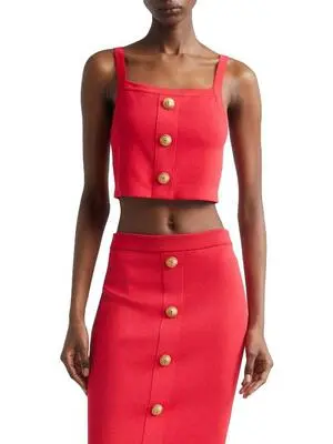 Balmain Three Button Knit Tank - Fuchsia