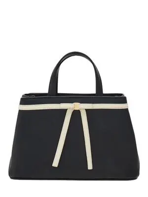 FERRAGAMO Mini Bow Top Handle Bag - Black