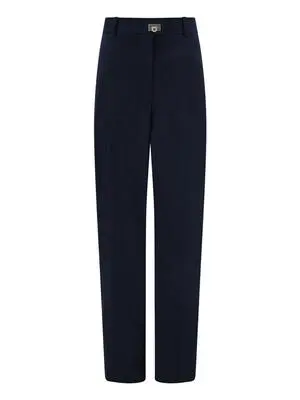 FERRAGAMO Cashmere Blend Tailored Trousers - Blue