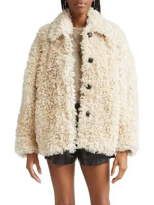 Isabel Marant Tarvey Faux Shearling Jacket - Ecru