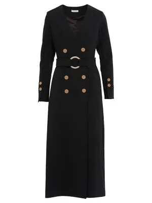 GIZIA Belted Midi Dress - Black