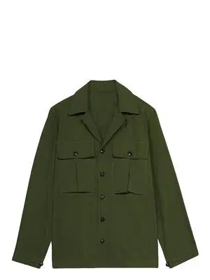 FORTELA Oversize Cotton Twill Shirt - Green