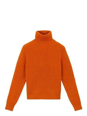 FORTELA Leona High Neck Wool Sweater - Orange