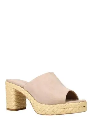 Pelle Moda Capree Espadrille Platform Slide Sandal - Latte