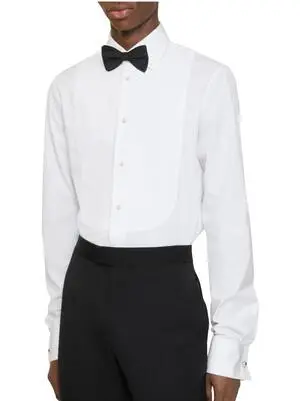 Burberry Slim Fit Cotton Tuxedo Shirt - White
