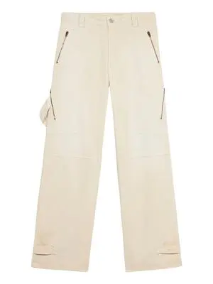 FORTELA Cotton Twill Cargo Trousers - Ecru