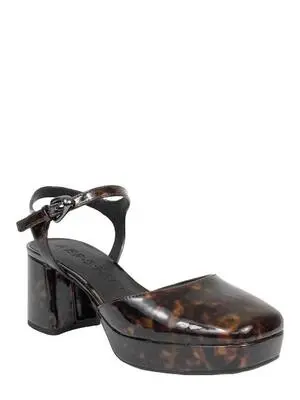 Aerosoles Soir Ankle Strap Platform Pumps - Tortoise Patent