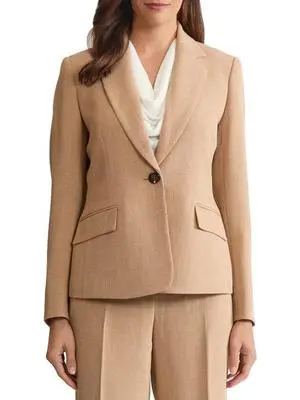 KASPER One-button Blazer - Soft Sand