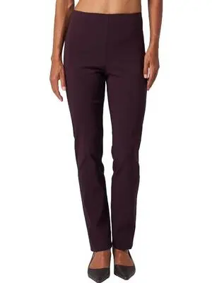 FRANNE GOLDE High-rise Structured Stretch Tapered Pant - Black Cherry