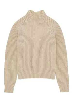 FORTELA Leona High Neck Wool Sweater - Cream