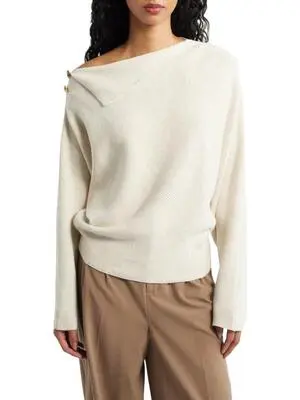 Mango Twister One-shoulder Sweater - Beige