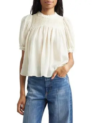 ULLA JOHNSON Karlyn Pintuck Wool Trapeze Top