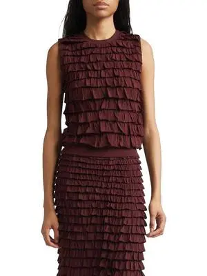 Ulla Johnson Lula Ruffle Tank - Claret