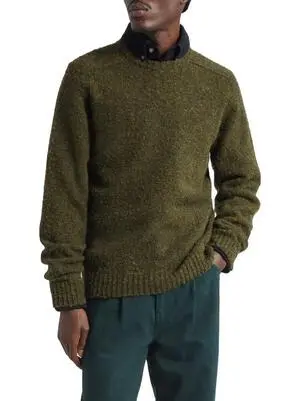 NOAH Classic Shetland Wool Crewneck Sweater - Pine Shadow