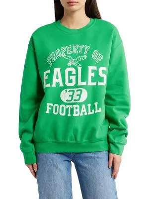 Junk Food Nfl Eagles Graphic Sweatshirt - Irish Green