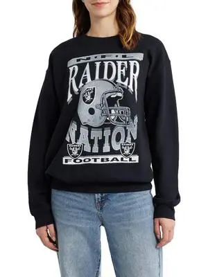 Junk Food Nfl Raiders Helmet Graphic Sweatshirt - Black
