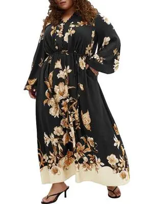 City Chic Placed Maxi Dress - Floral