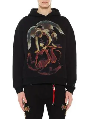 CULT OF INDIVIDUALITY Cotton Graphic Hoodie - Black