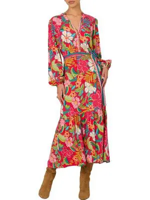 Adrianna Papell Printed Maxi Dress - Red Multi
