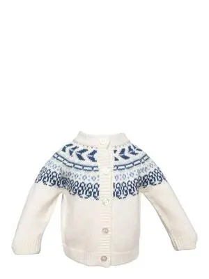 CUCLIE Fair Isle Button Cardigan Ivory Multi