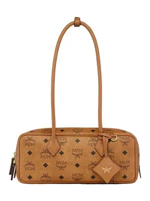 Mcm Small Aren East West Shoulder Bag - Cognac