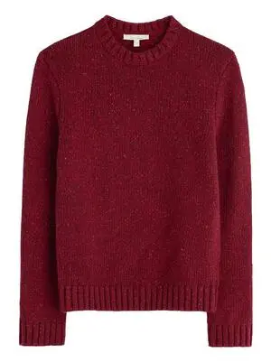 SEASALT CORNWALL Bizen Neppy Wool Blend Crewneck Sweater - Conker