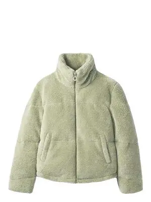 NOIZE Kamala Faux Shearling Coat - Moss