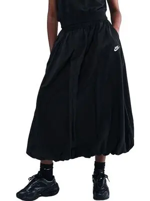Nike Sportswear Bubble Hem Water Repellent Midi Skirt - 010 Black/sail