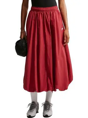 Nike Sportswear Bubble Hem Water Repellent Midi Skirt - 613 Team Crimson/chalk
