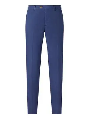 Brunello Cucinelli Slim-fit Stretch-cotton Twill Trousers - Blue