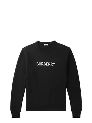 Burberry Logo-print Cotton-jersey Sweatshirt - Black