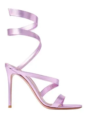GIANVITO ROSSI Opera 105 Metallic Leather Sandals Lilac