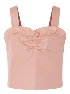 Chloé Cropped Ruffled Taffeta Top - Pink