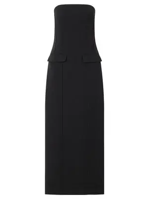TOTEME Strapless Crepe Maxi Dress - Black