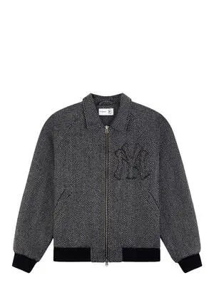 Aimé Leon Dore X New York Yankees Wool Varsity Jacket - Grey