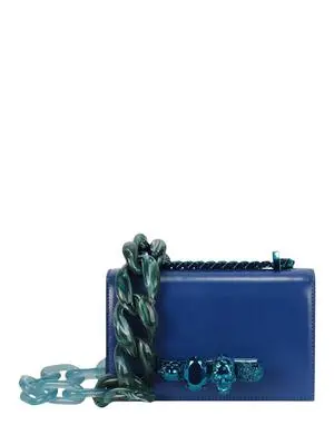 Alexander McQueen Mini Jeweled Knuckle Shoulder Bag - Blue