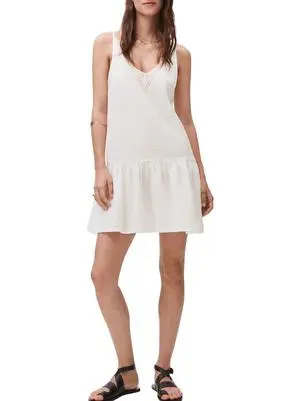 Mango Lace Trim Cotton Minidress - Off White