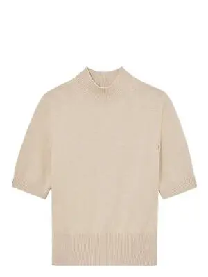 REISS Funnel-Neck Cotton And Wool-Blend Jumper