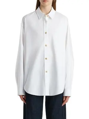 Khaite Organic Cotton Poplin Button-up Shirt - White