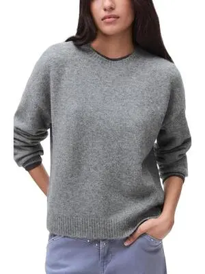 Mango Crewneck Sweater Medium Heather Grey