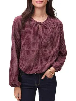 Mango Knotted Puff Sleeve Top - Maroon