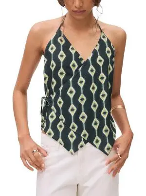 Mango Halter Wrap Top - Night Blue