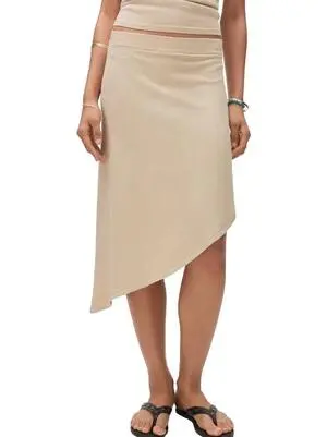 Mango Asymmetric Midi Skirt - Gold