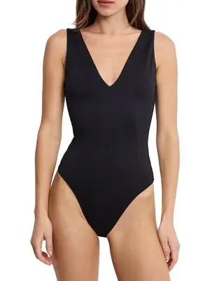 Good American Sculpting Deep V-neck Bodysuit - Black001