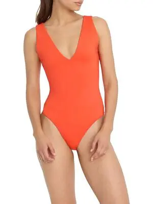 Good American Sculpting Deep V-neck Bodysuit - Bright Citrus
