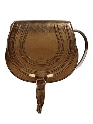 Chloé Small Marcie Metallic Crossbody Bag - Golden Brown