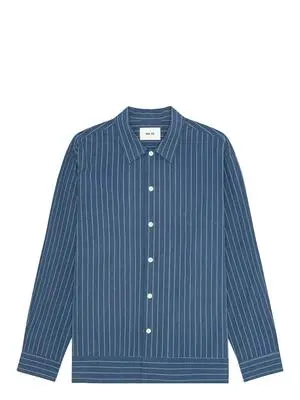Nn07 Reed Organic Cotton Shirt Jacket - Blue Stripe